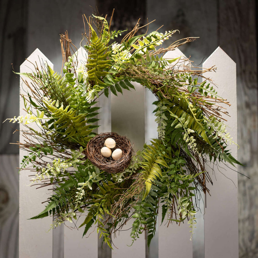 Fern Twig and Birds Nest Wreath – Ginger's Uptown